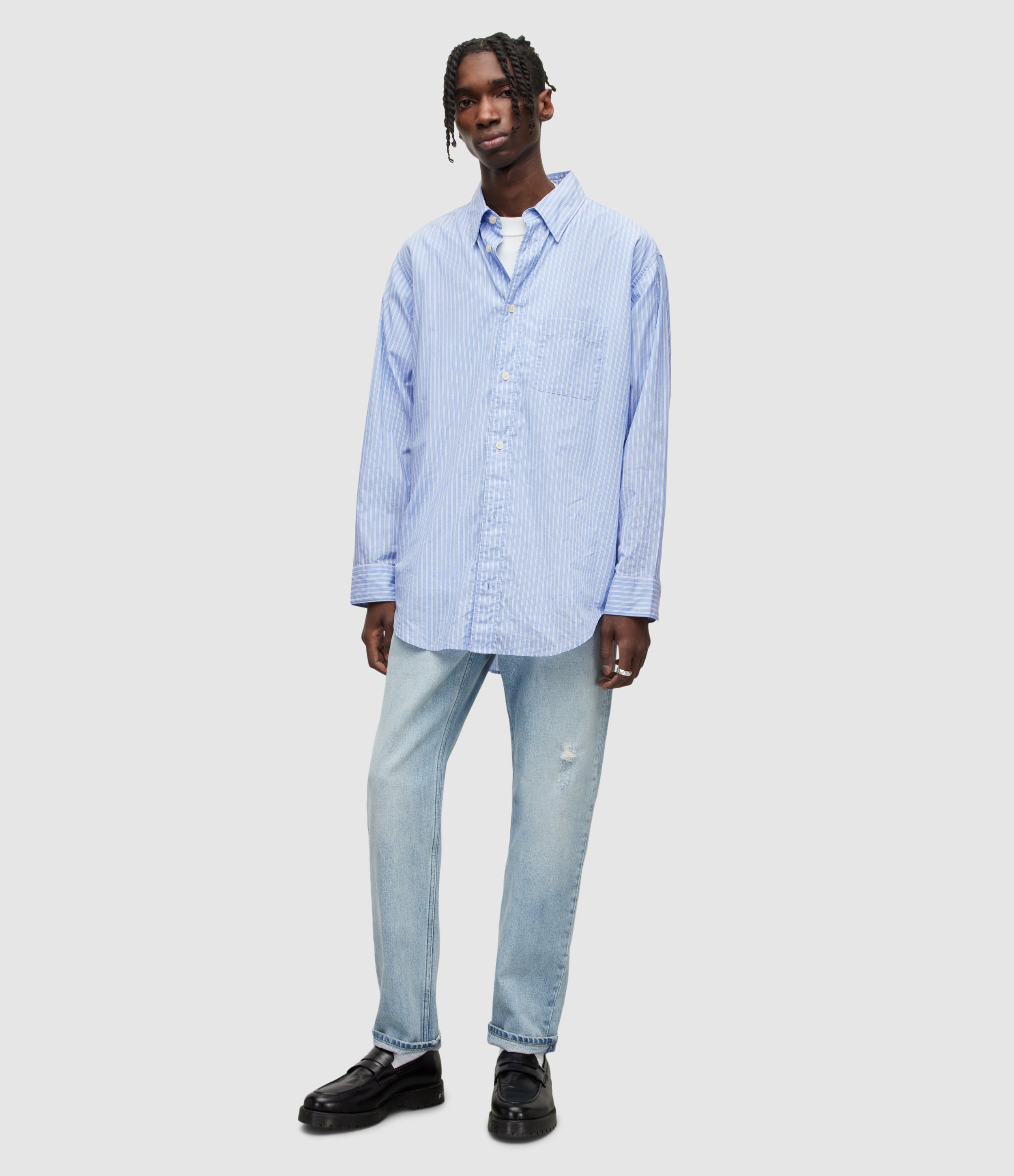 AllSaints | Camisa veneto azul para hombre. – The Style Rack