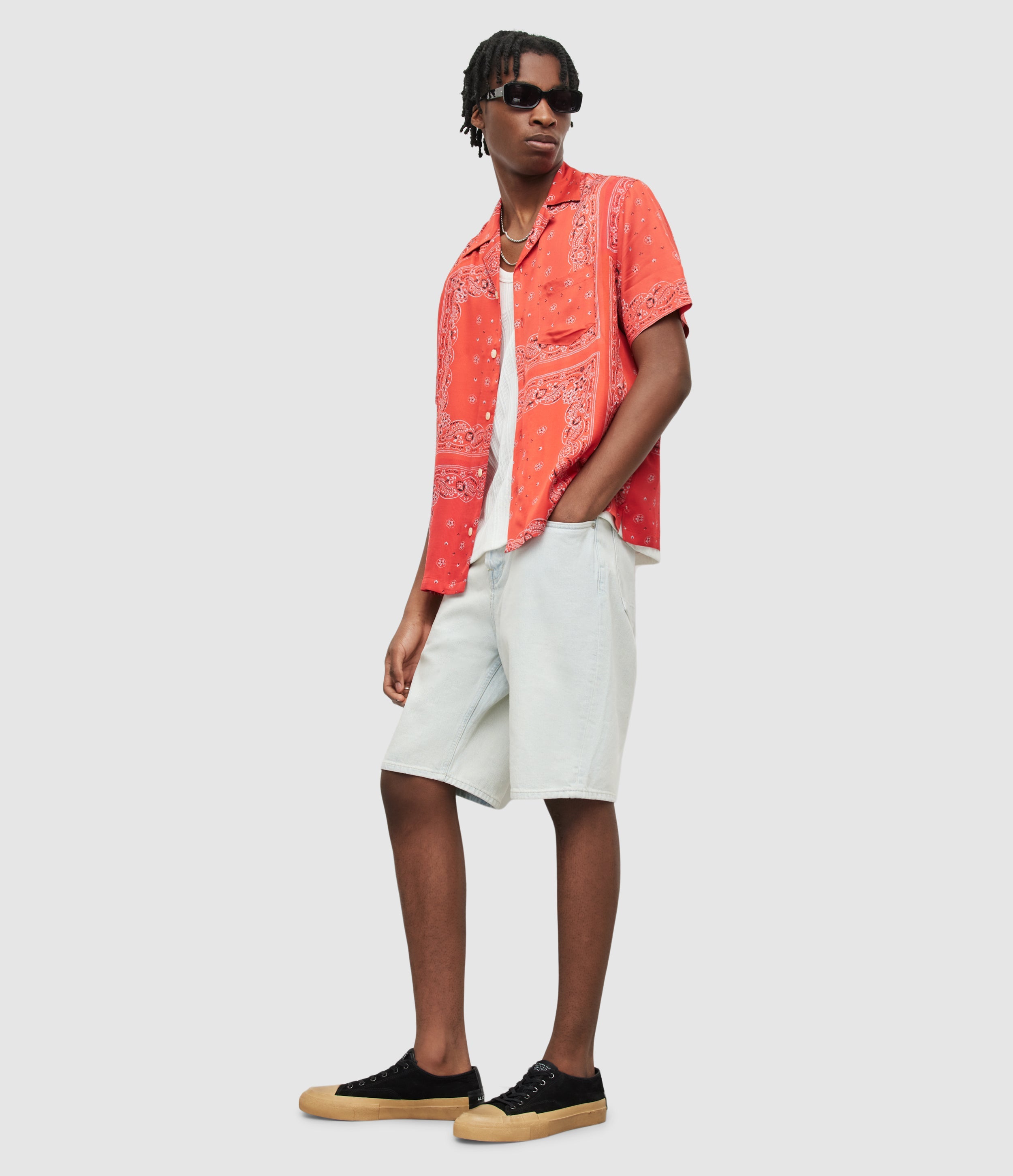 AllSaints | Camisa Tikal Ruby Red para hombre – The Style Rack