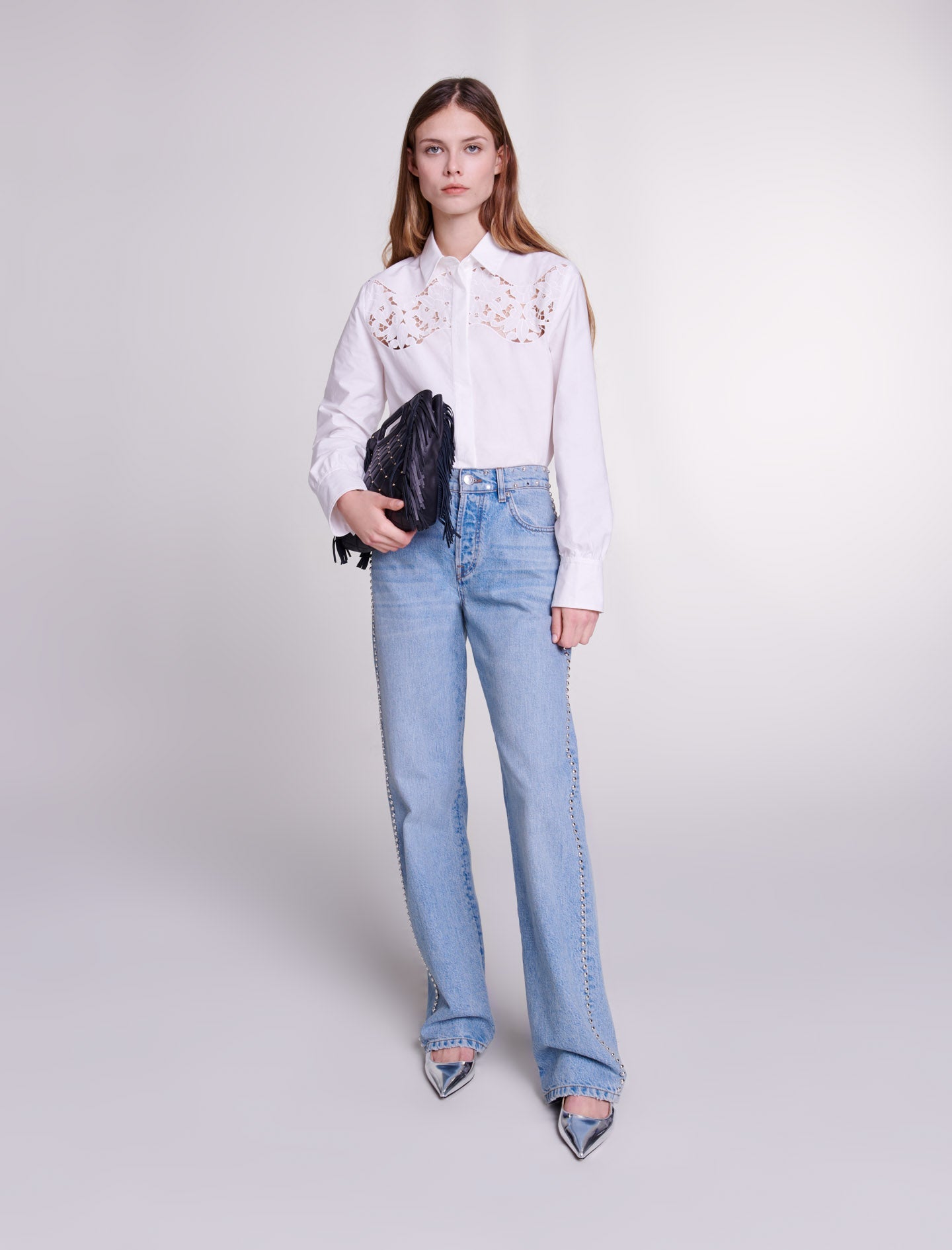 Maje | Vaquero ancho con studs para mujer. – The Style Rack