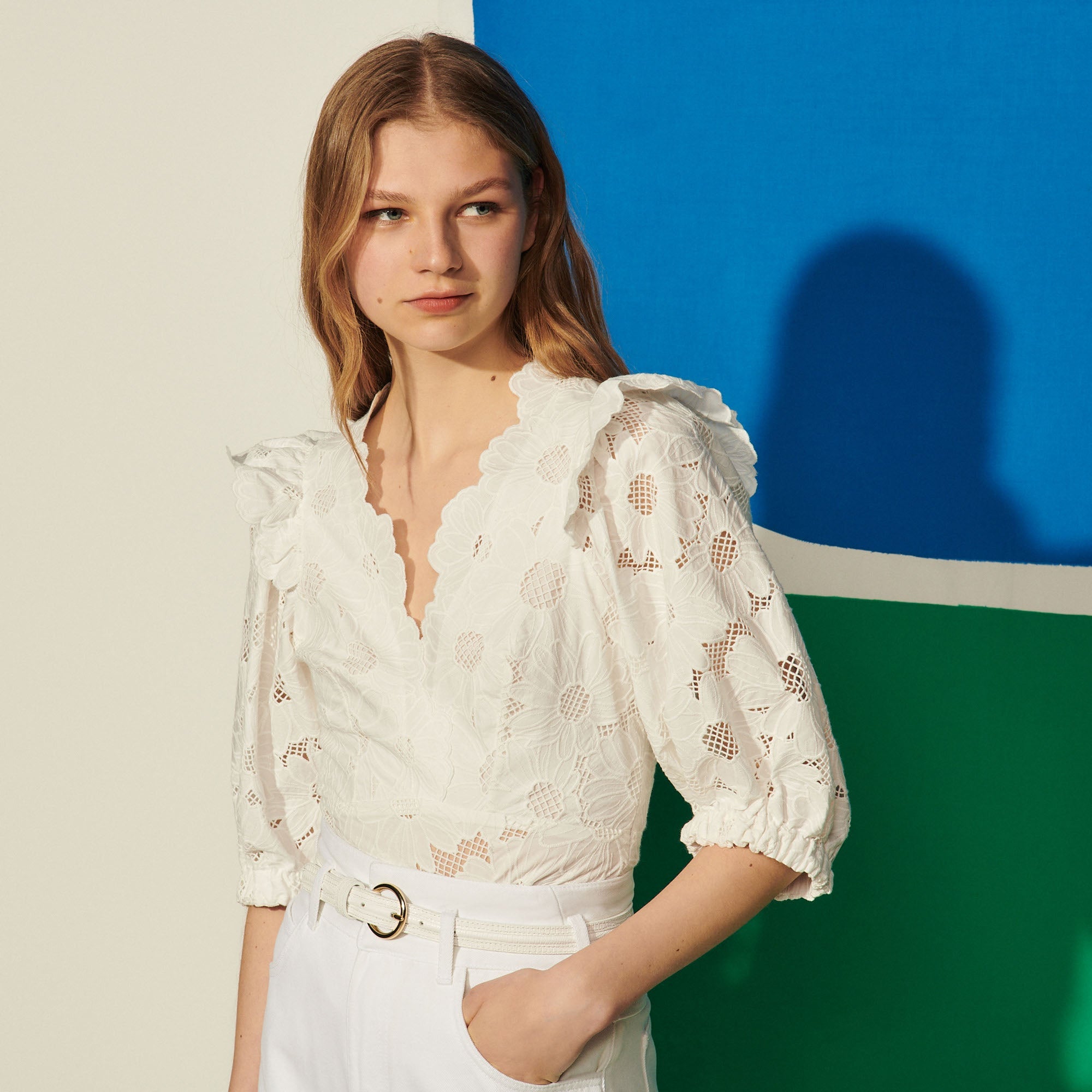 Sandro | Top de encaje bordado para mujer. – The Style Rack