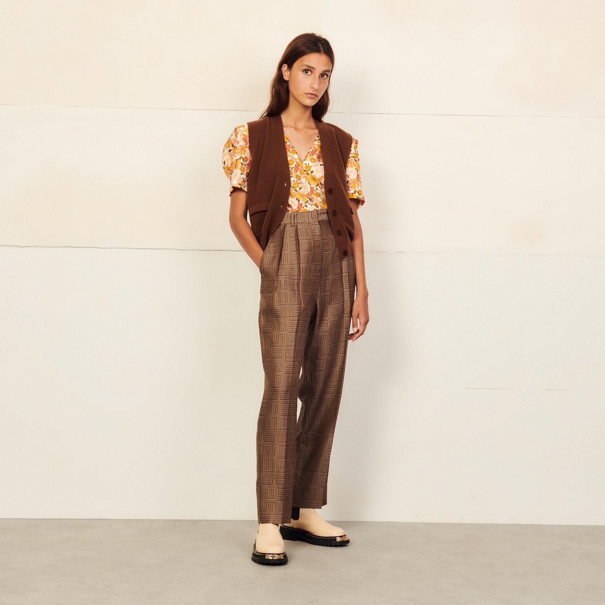 Sandro | Top Flower Ecru para mujer. – The Style Rack