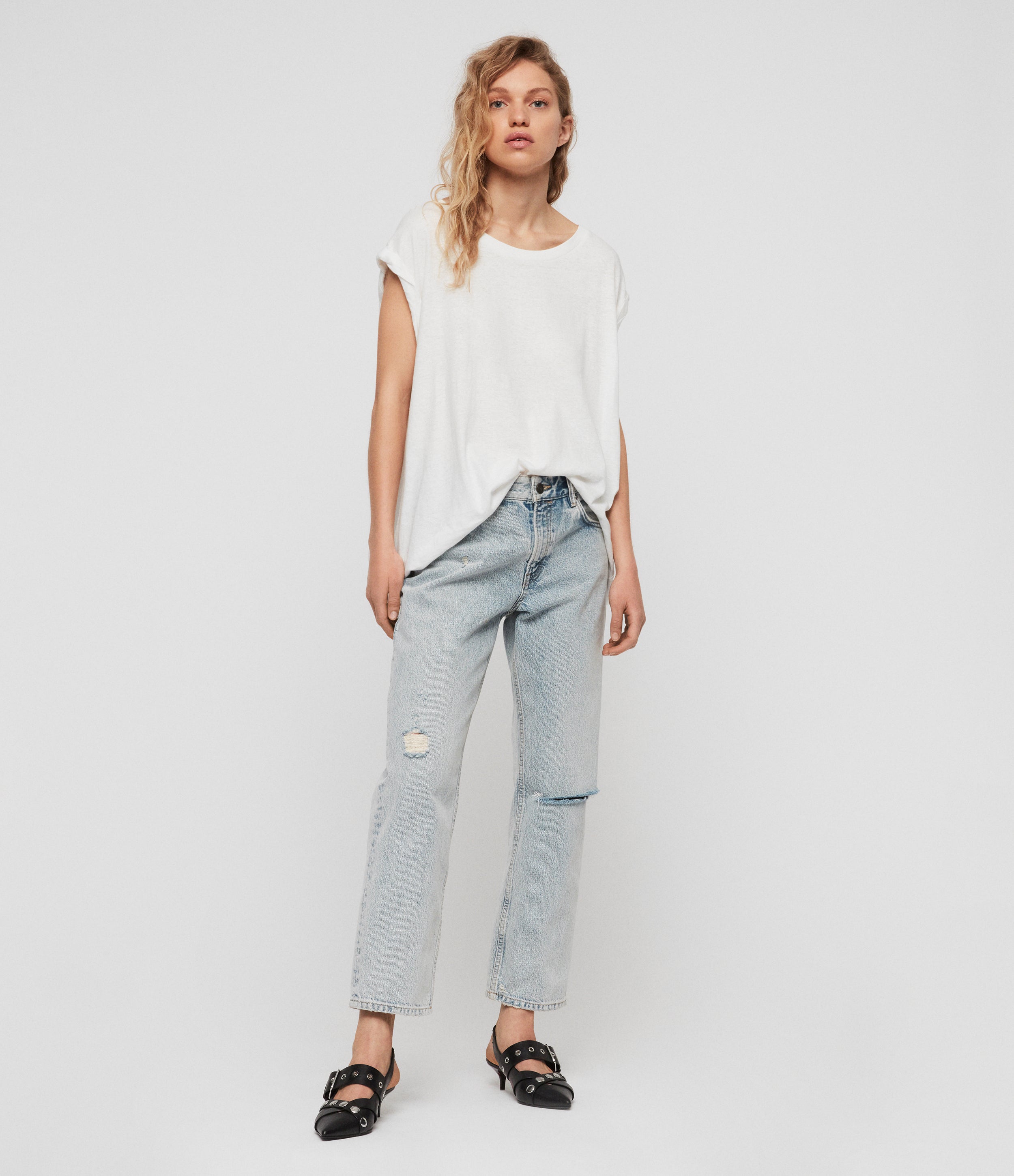 AllSaints | Tank Sanza Chalk White para Mujer – The Style Rack