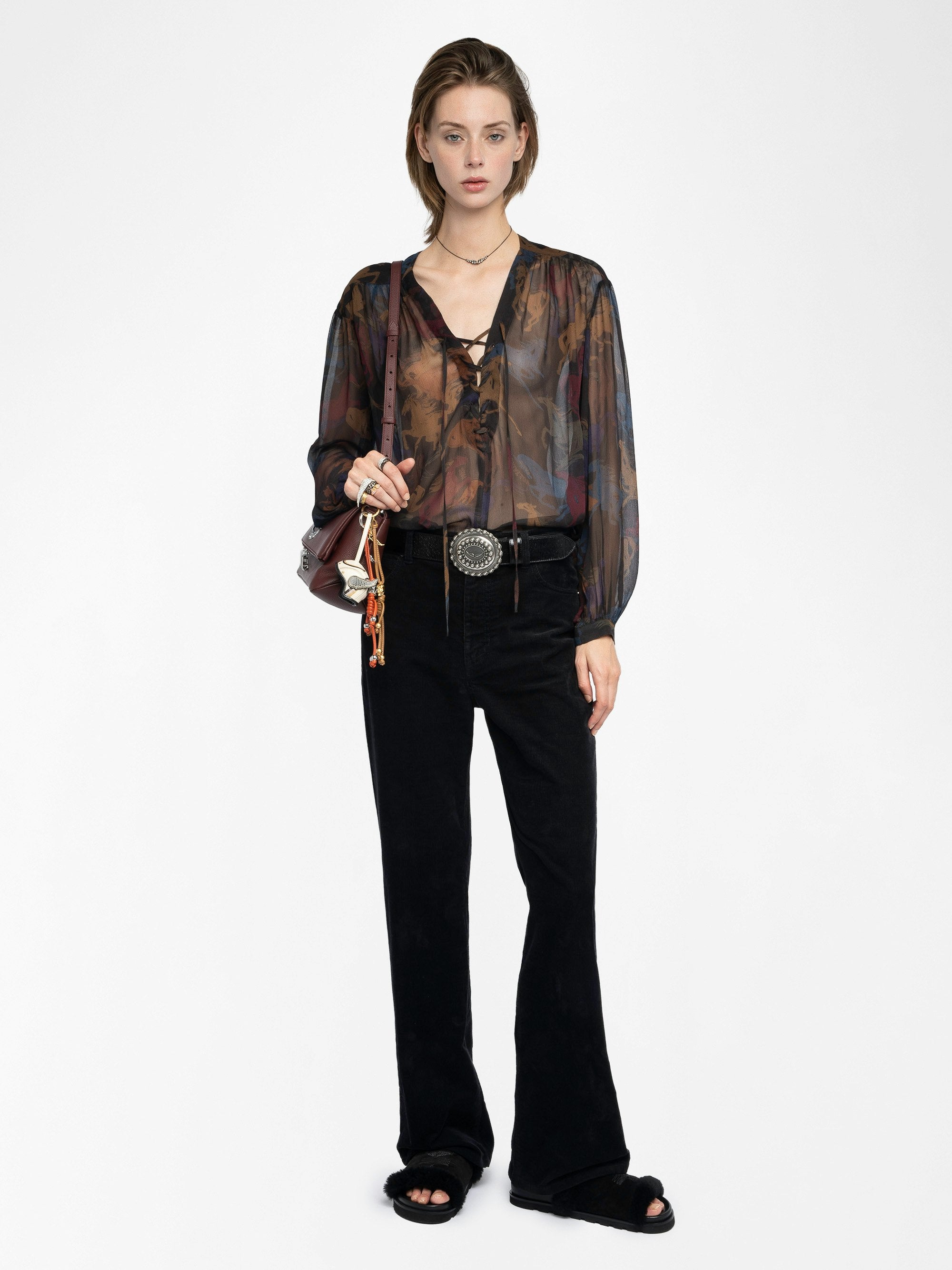 Camisa Tamela Café para mujer | Zadig & Voltaire – The Style Rack