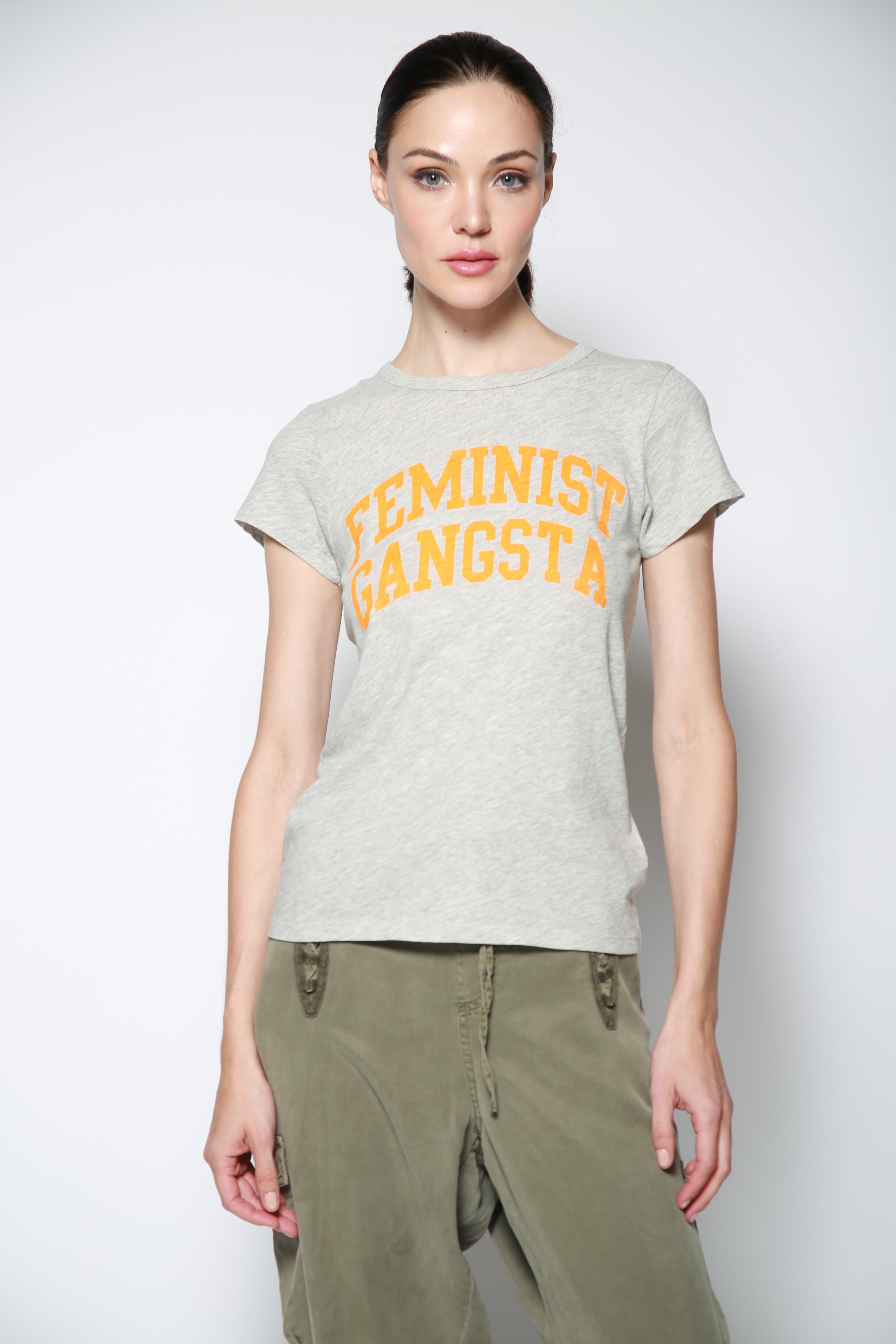 Pam & Gela | Playera Neon Feminist Gangsta Gris Gris para mujer – The ...